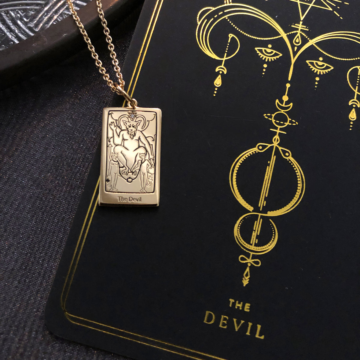 The Devil Tarot Charm on a chain – Mementomoridesignsnyc